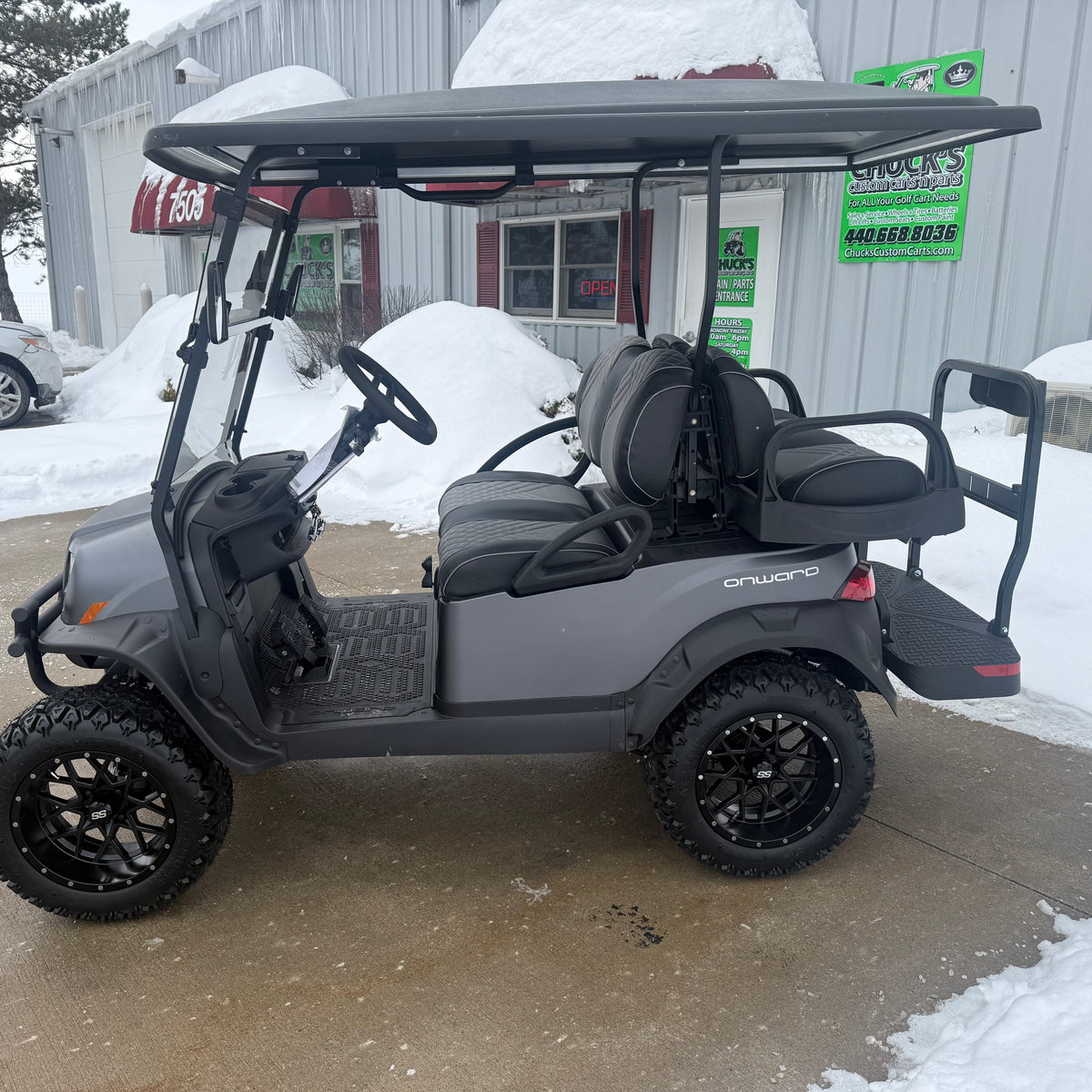 2026 Club Car Lifted Matt Grey Onward Gas Four Passenger Golf Cart ...