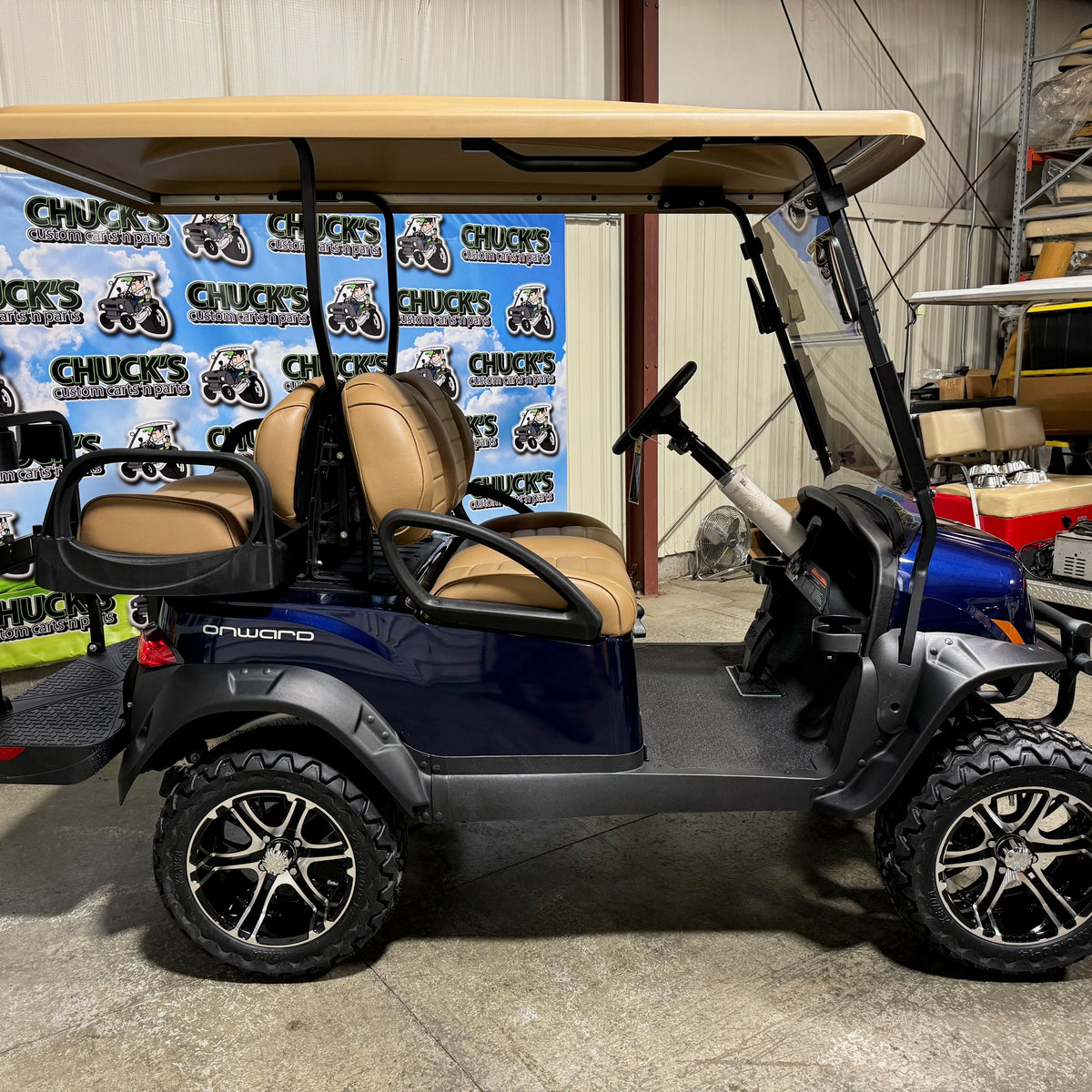 2025 Club Car Onward Lifted Blue Onyx Gas Four Passenger Golf Cart ...